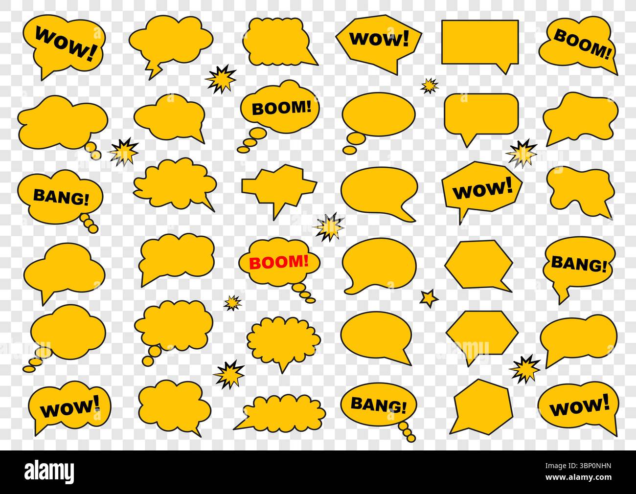 Retro blank comic bubbles and elements on a grid background. Vector ...
