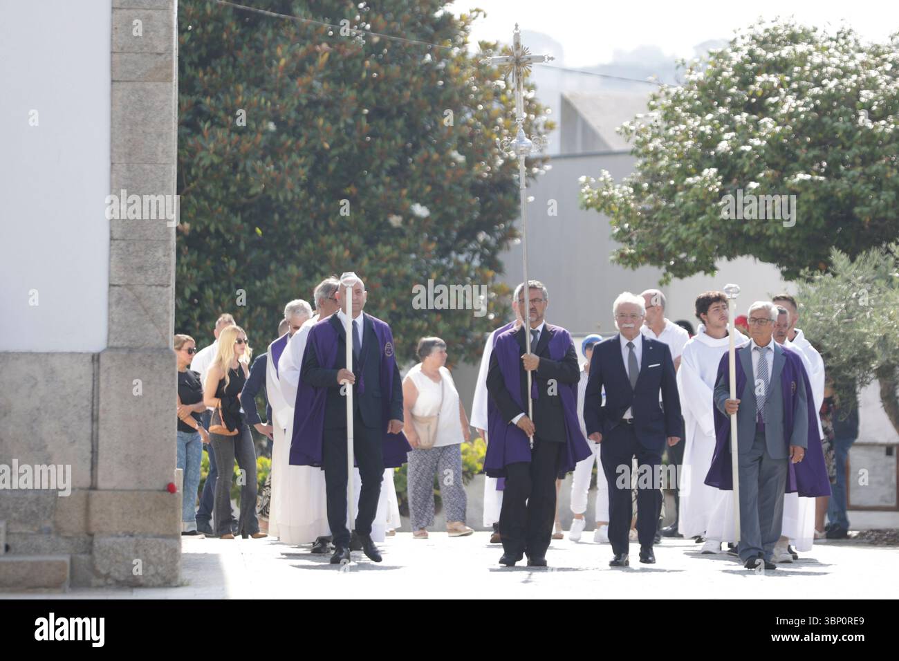 Gondomar, Portugal. 05th July, 2025. Funeral procession arrives for the ...