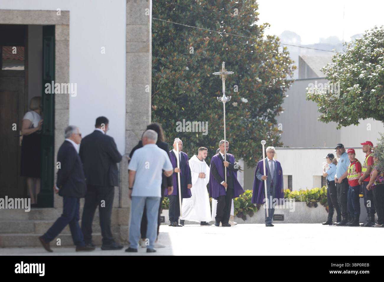 Gondomar, Portugal. 05th July, 2025. Funeral procession arrives for the ...