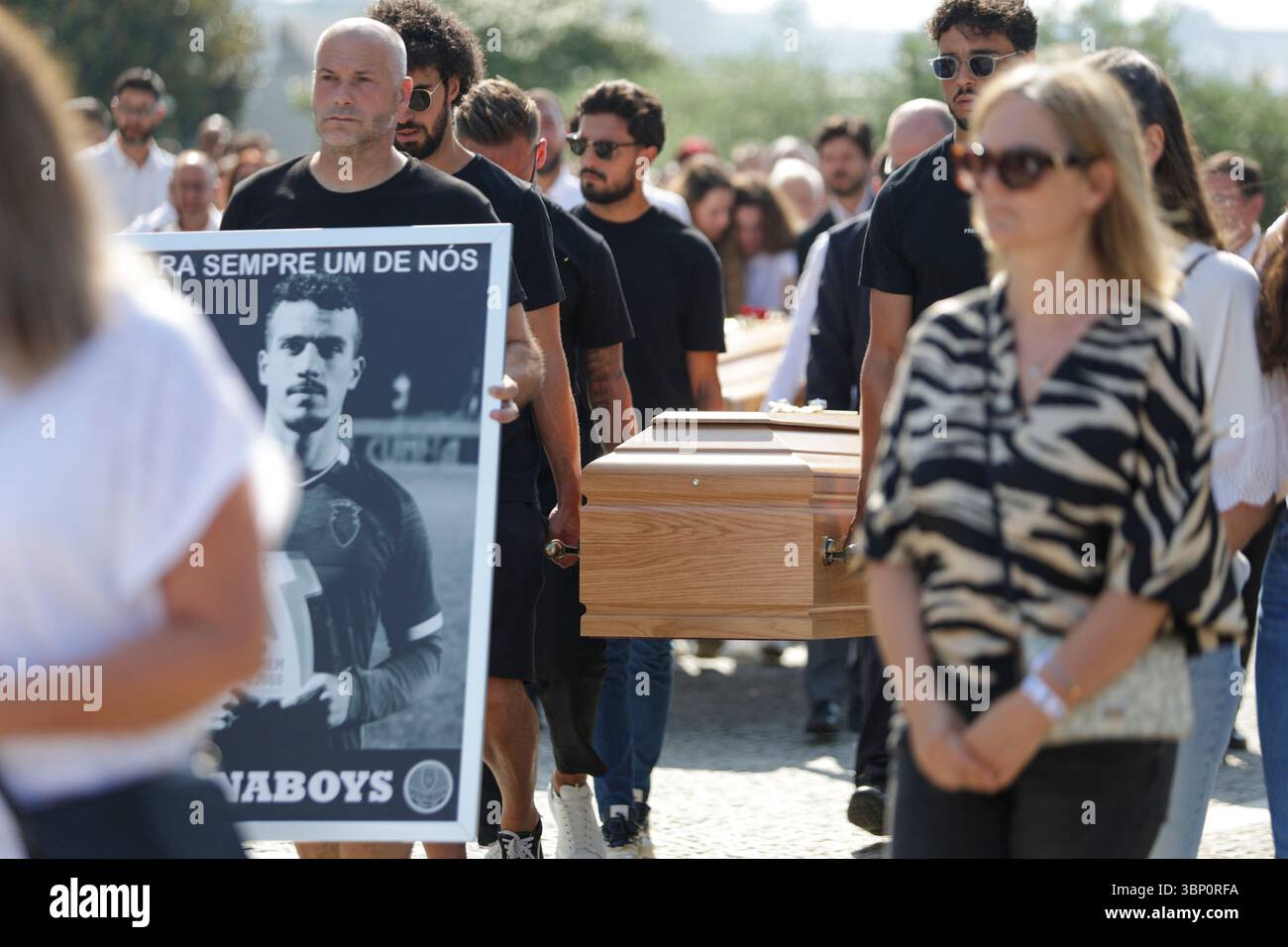 Gondomar, Portugal. 05th July, 2025. Funeral procession arrives for the ...