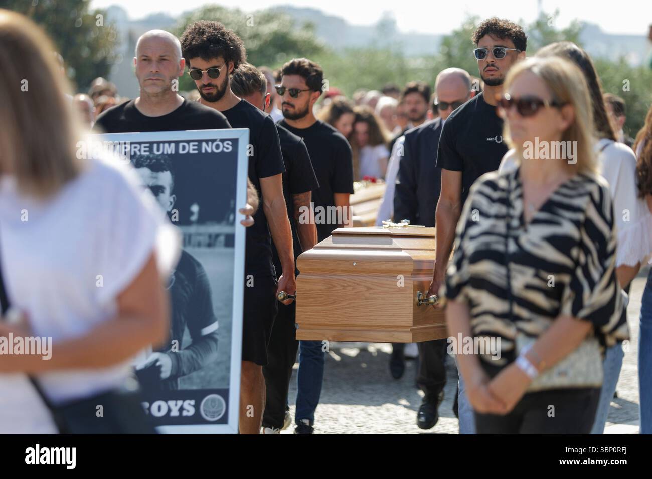 Gondomar, Portugal. 05th July, 2025. Funeral procession arrives for the ...