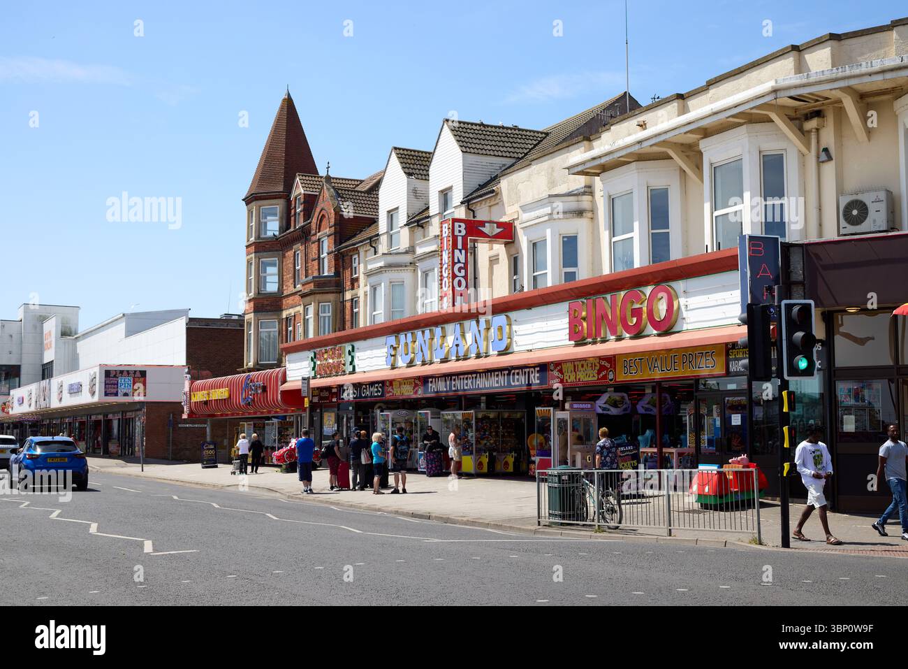 Skegness seafront is filled with colourful amusement arcades and ...