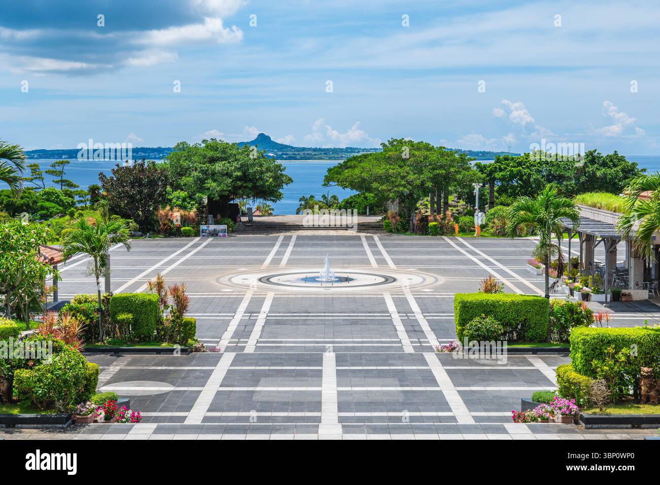 Scenery of Mount Gusuku, aka Tatchu, on the island of Iejima, Okinawa ...