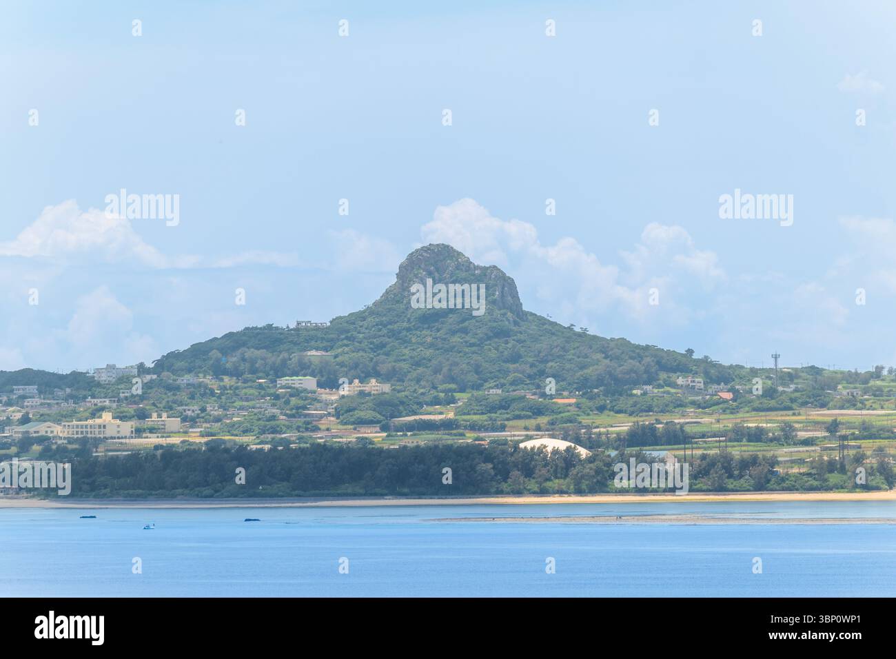Scenery of Mount Gusuku, aka Tatchu, on the island of Iejima, Okinawa ...