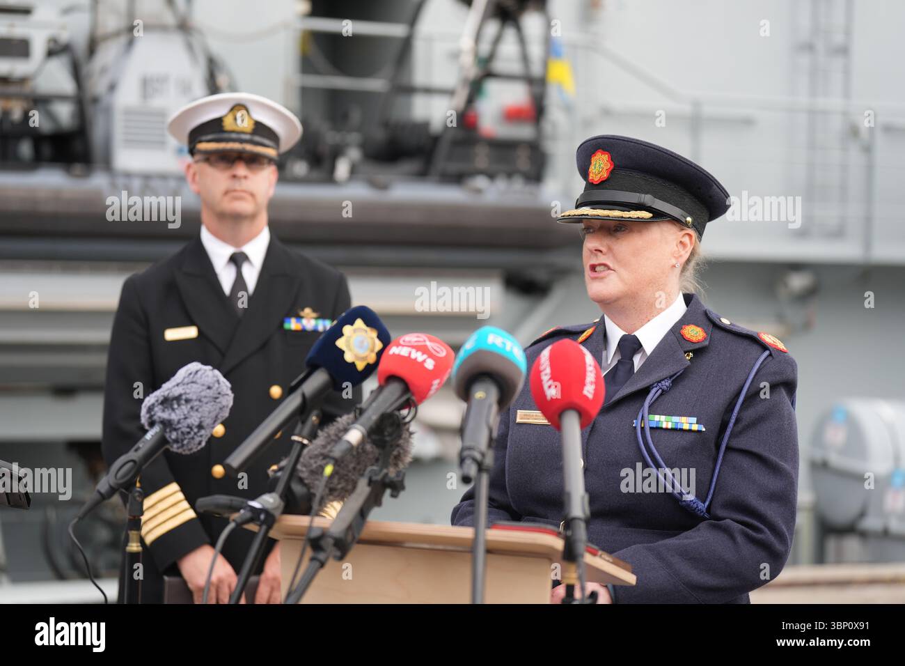 L-R Captain Darragh Kirwan head of Naval Service Operations and Garda ...