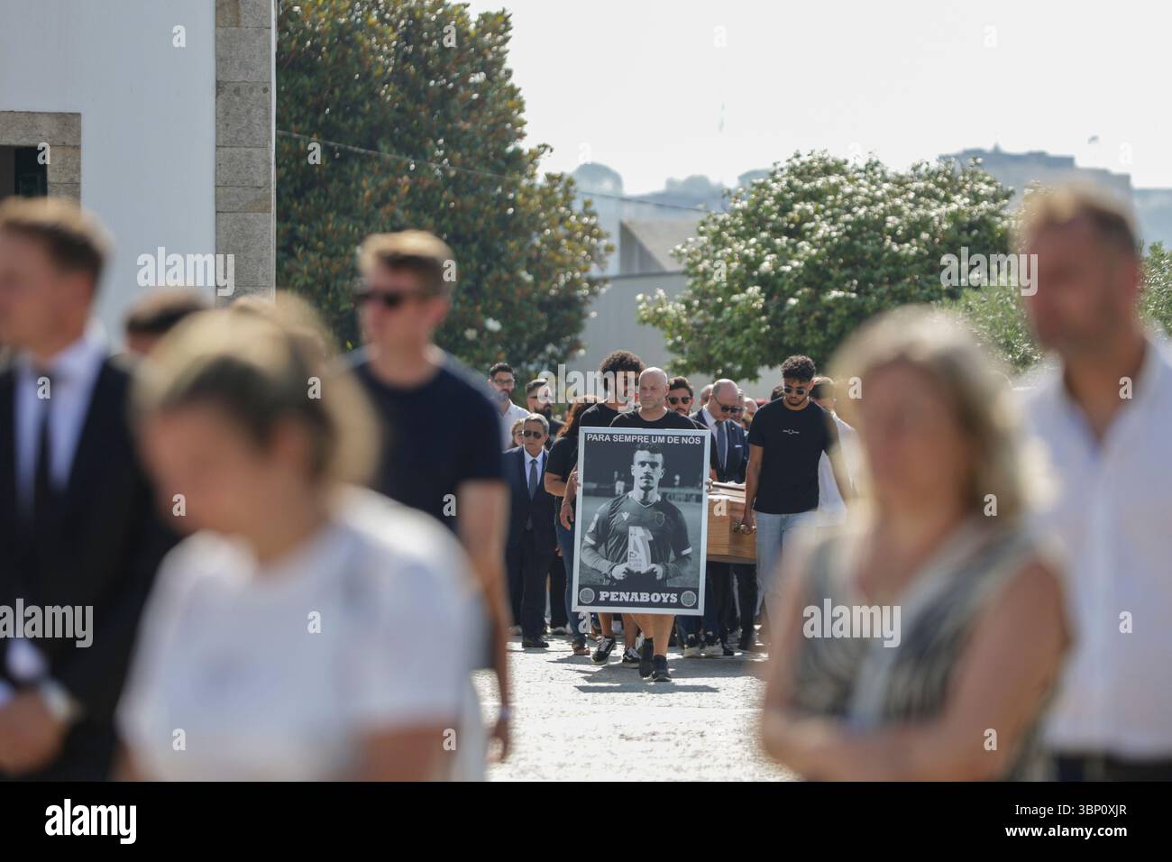 Gondomar, Portugal. 05th July, 2025. Funeral procession arrives for the ...