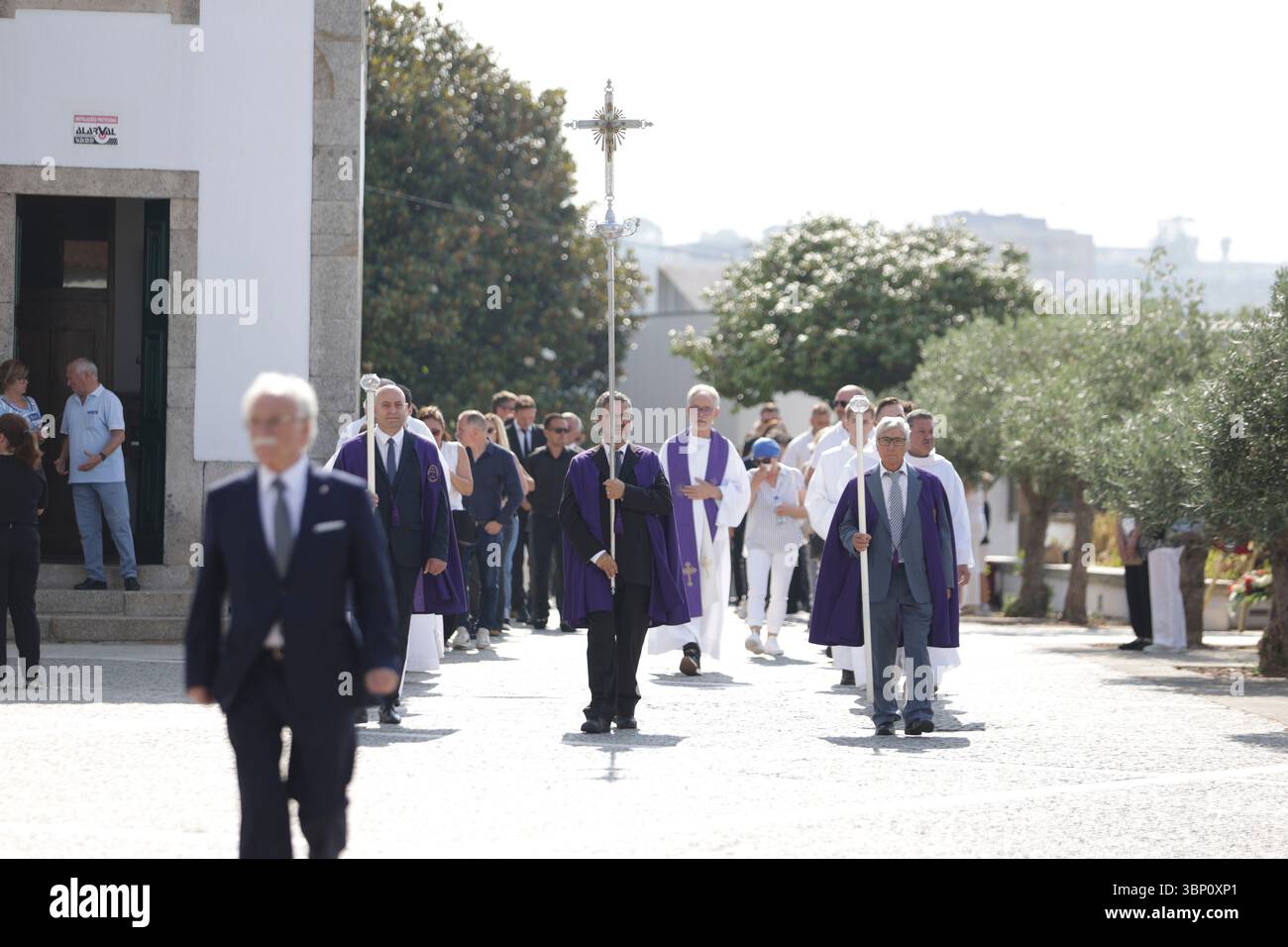 Funeral procession arrives for the funeral of Diogo Jota and his ...