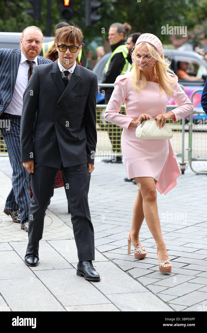 Emma Bunton and son Beau, arrive for the wedding of Spice Girl Melanie ...
