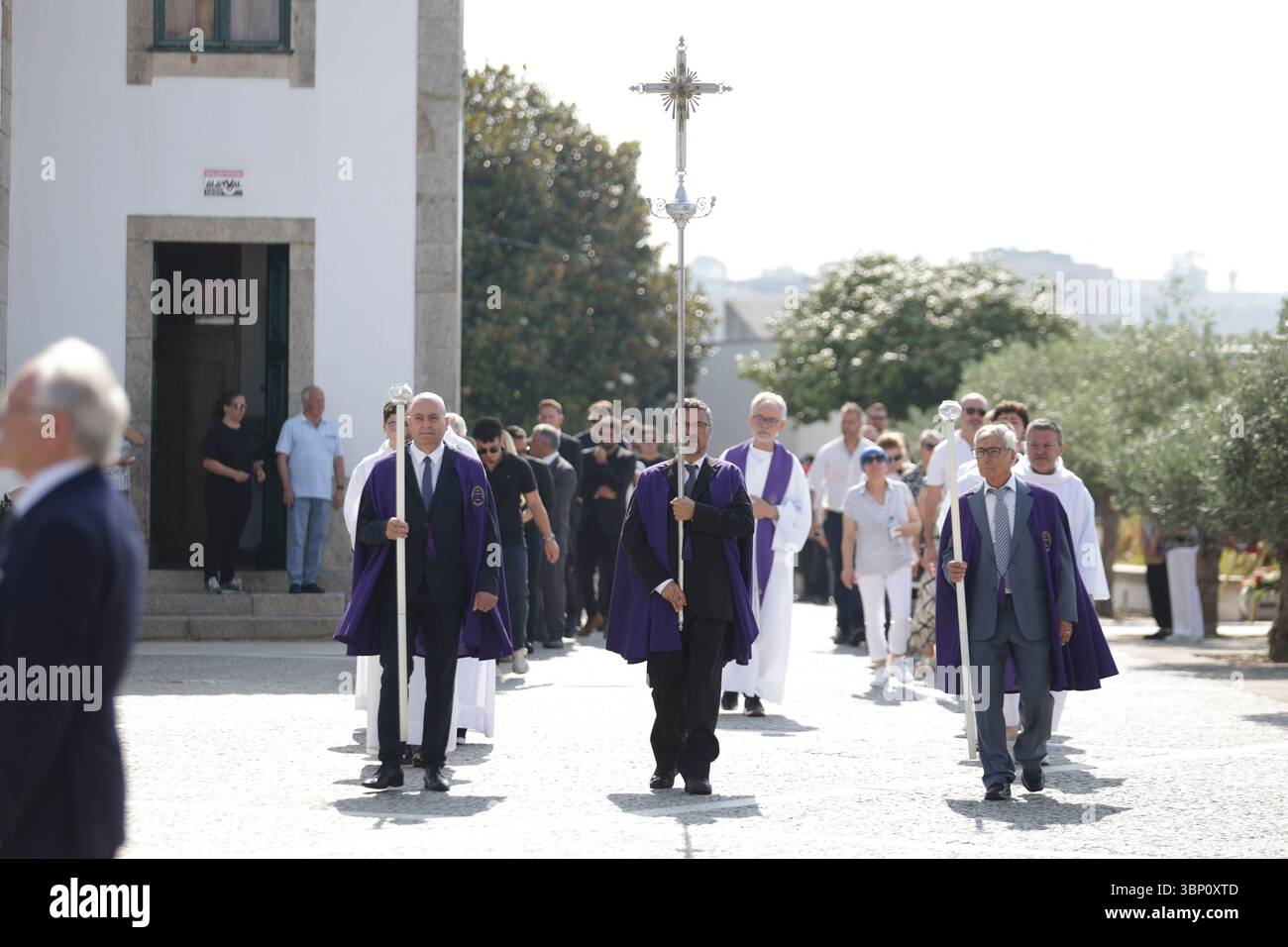 Gondomar, Portugal. 05th July, 2025. Funeral procession arrives for the ...