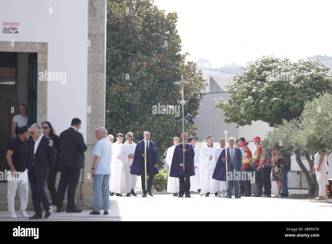 Gondomar, Portugal. 05th July, 2025. Funeral procession arrives for the ...
