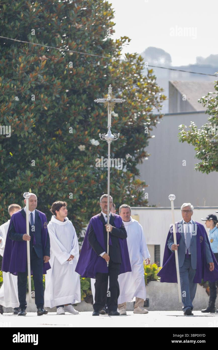 Gondomar, Portugal. 05th July, 2025. Funeral procession arrives for the ...