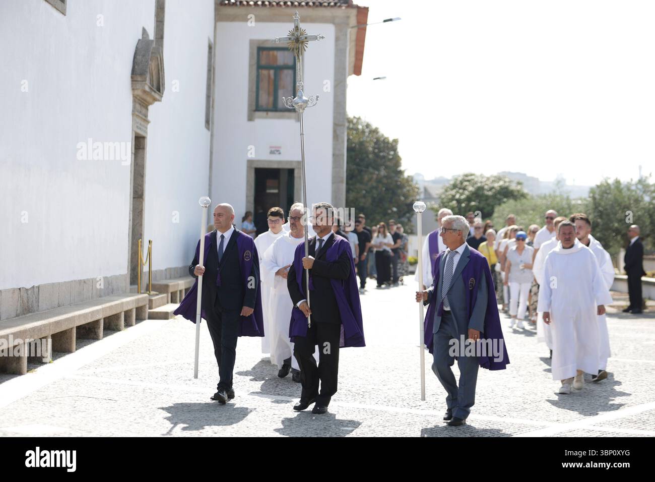 Gondomar, Portugal. 05th July, 2025. Funeral procession arrives for the ...