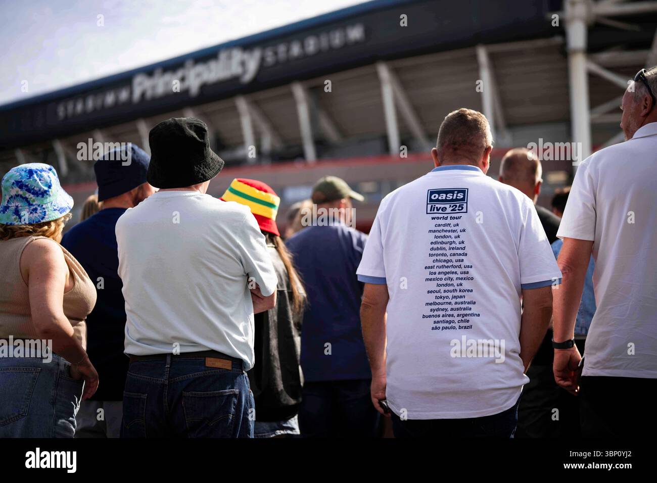 Fans gather for the Oasis reunion concert on Friday, July 4, 2025, in ...