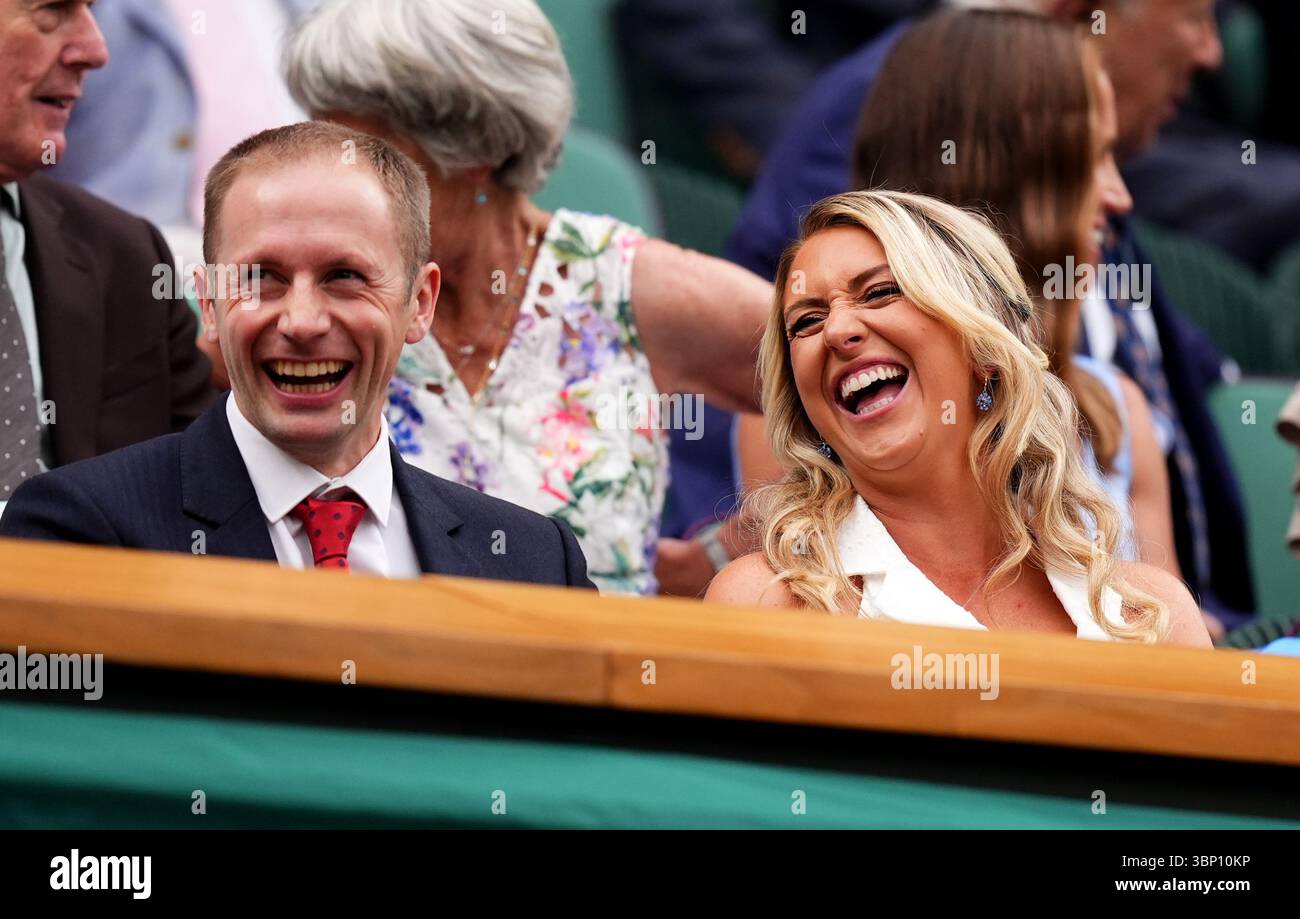 Sir Jason Kenny and Dame Laura Kenny in the Royal Box on day six of the ...