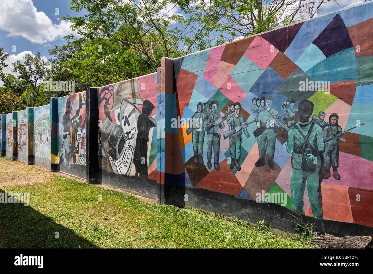 Murals of pre, during & post civil war, Parque Central de El Paisnal ...