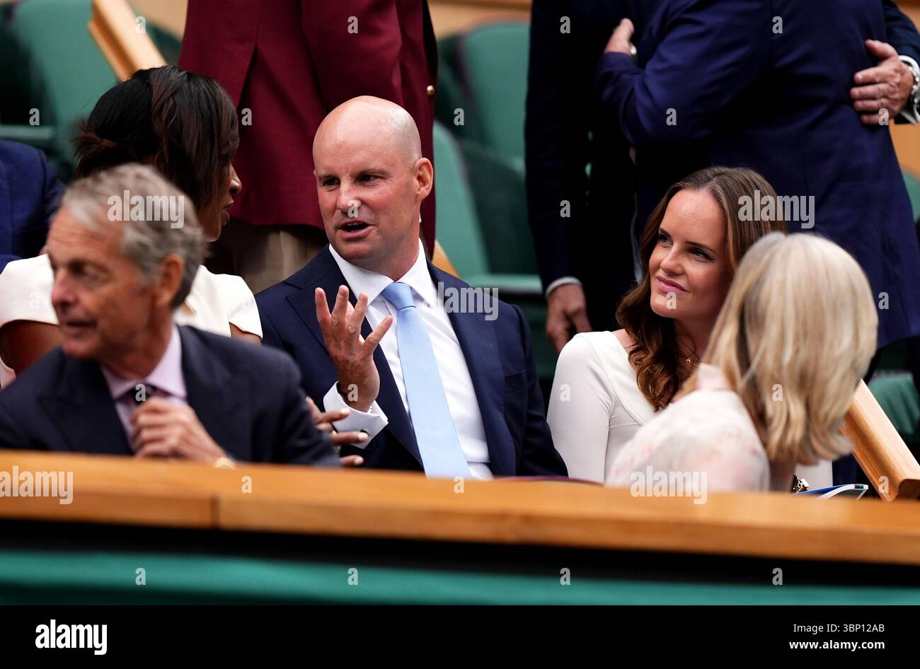 Sir Andrew Strauss with Antonia Linnaeus-Peat in the Royal Box on day ...