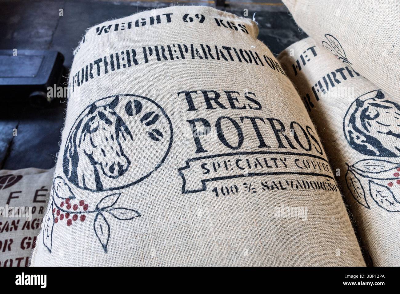 Coffee bean sack, El Carmen Estate, Beneficio de Cafe, Concepcion de ...