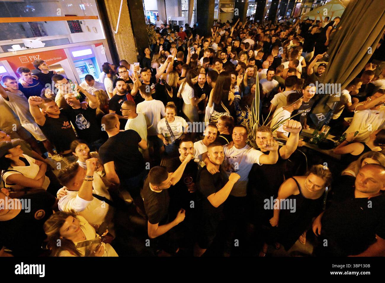 Croatia, Zagreb, 040725. In the evening hours, a large number of ...
