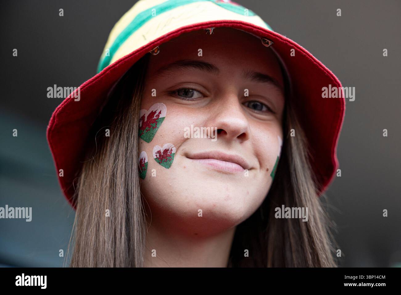 Lucerne, Switzerland, July 5th 2025 Fan from Wales on the Fan Zone ...