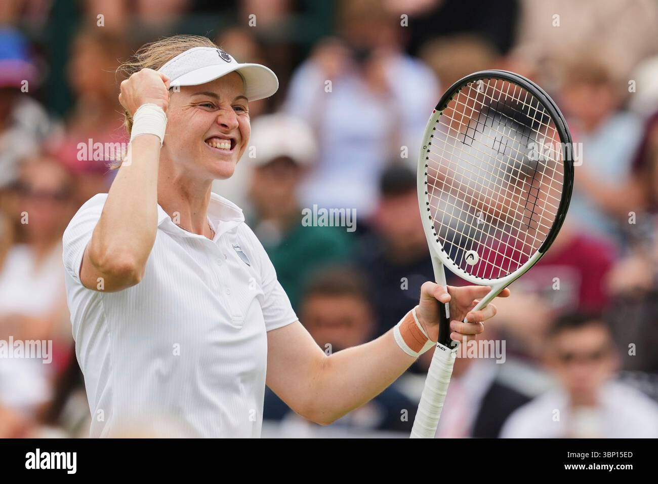 Liudmila Samsonova of Russia celebrates after beating Daria Kasatkina ...
