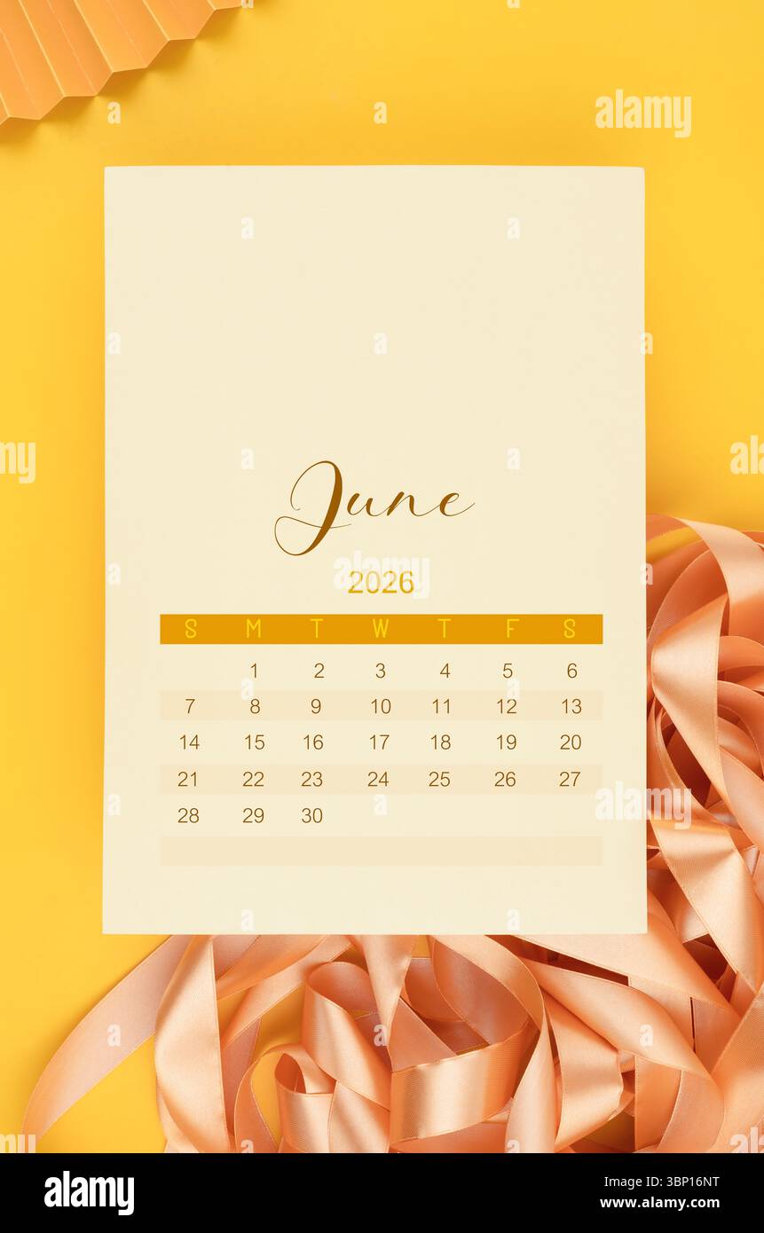 June 2026 calendar planning hi-res stock photography and images - Alamy