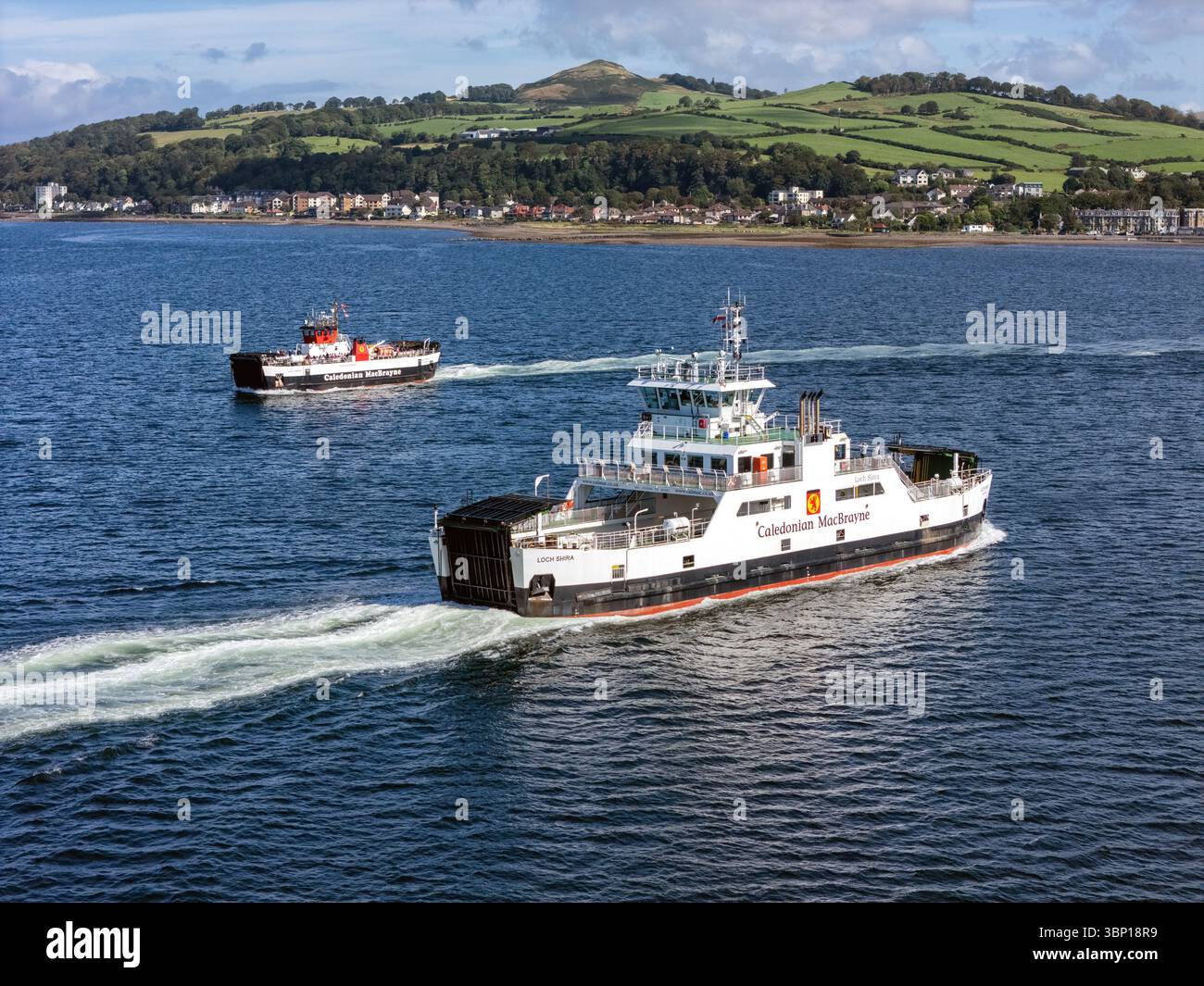 The Caledonian MacBrayne (CalMac) ferries Loch Shira and Loch Tarbert ...