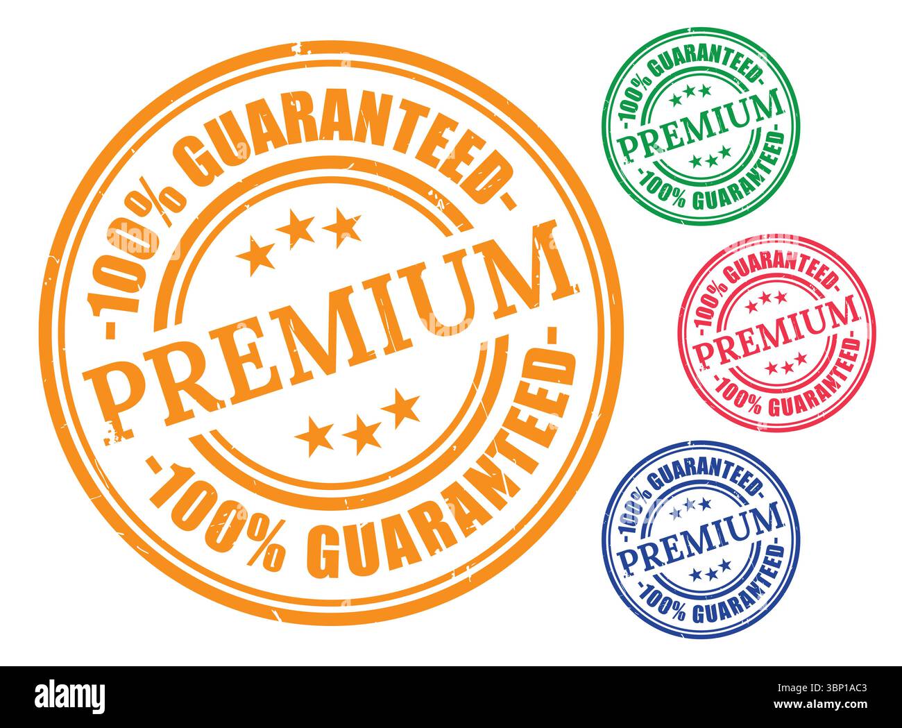 Premium Quality Guaranteed Seals Colorful stamp Vector Graphics for Branding Stock Vector Image ...