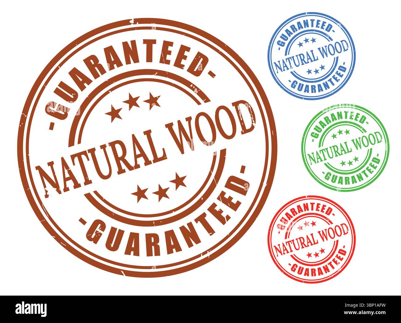 Natural Wood Guarantee Circular Stamps Wood Texture EcoFriendly ...