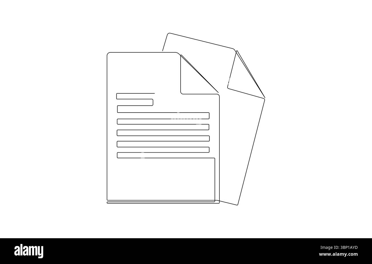 Simple Line Drawing of Documents, Research and Document Review Process ...