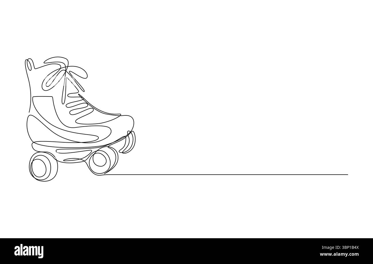 Roller Skate Single Line Drawing, Single Line Drawing of a Roller Skate ...