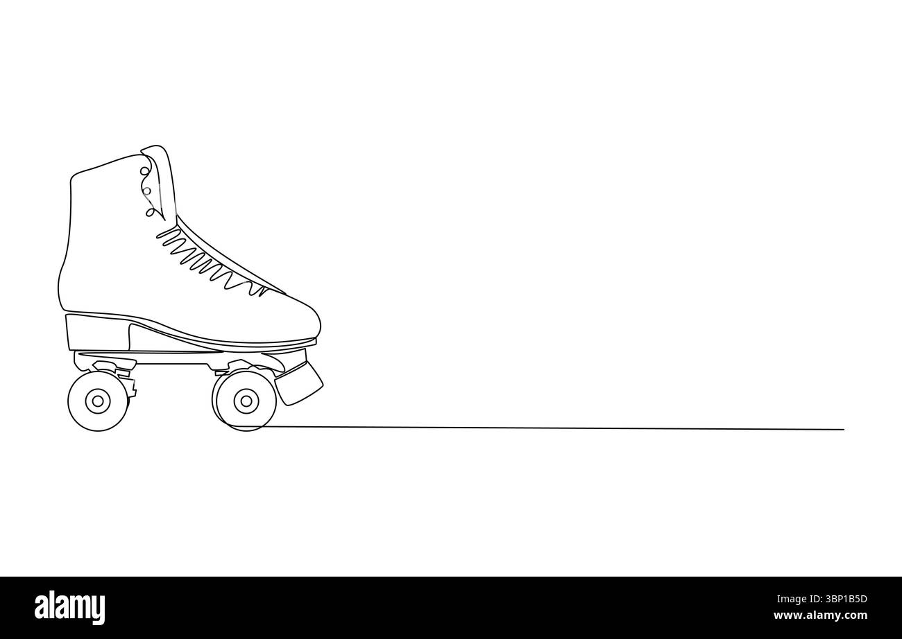 Roller Skate Single Line Drawing, Single Line Drawing of a Roller Skate ...