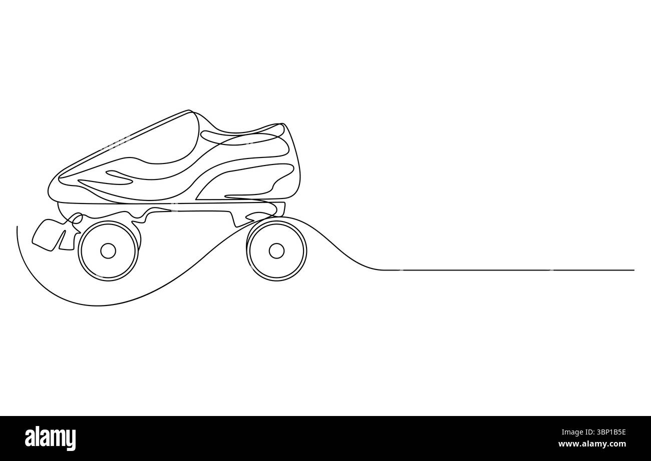 Roller Skate Single Line Drawing, Single Line Drawing of a Roller Skate ...