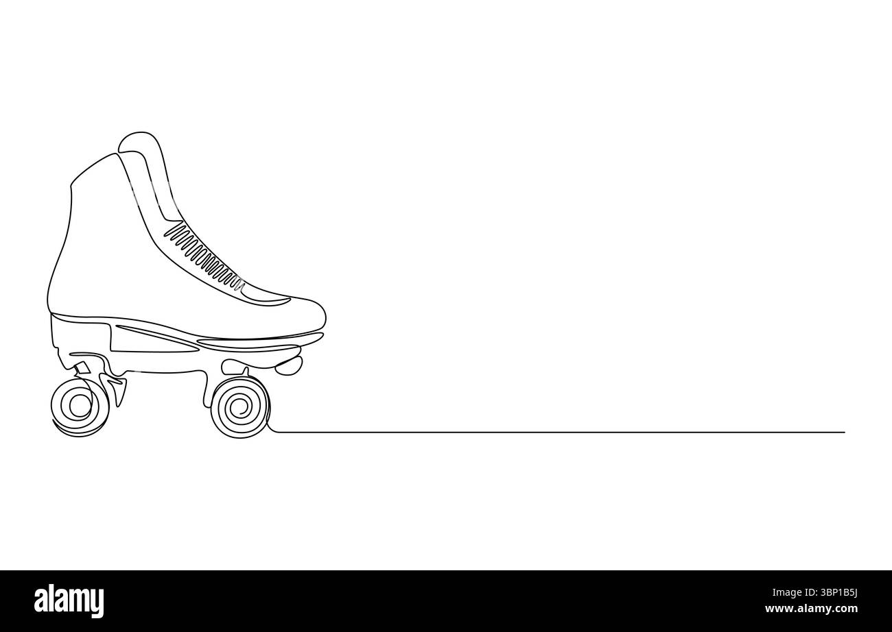 Roller Skate Single Line Drawing, Single Line Drawing of a Roller Skate ...