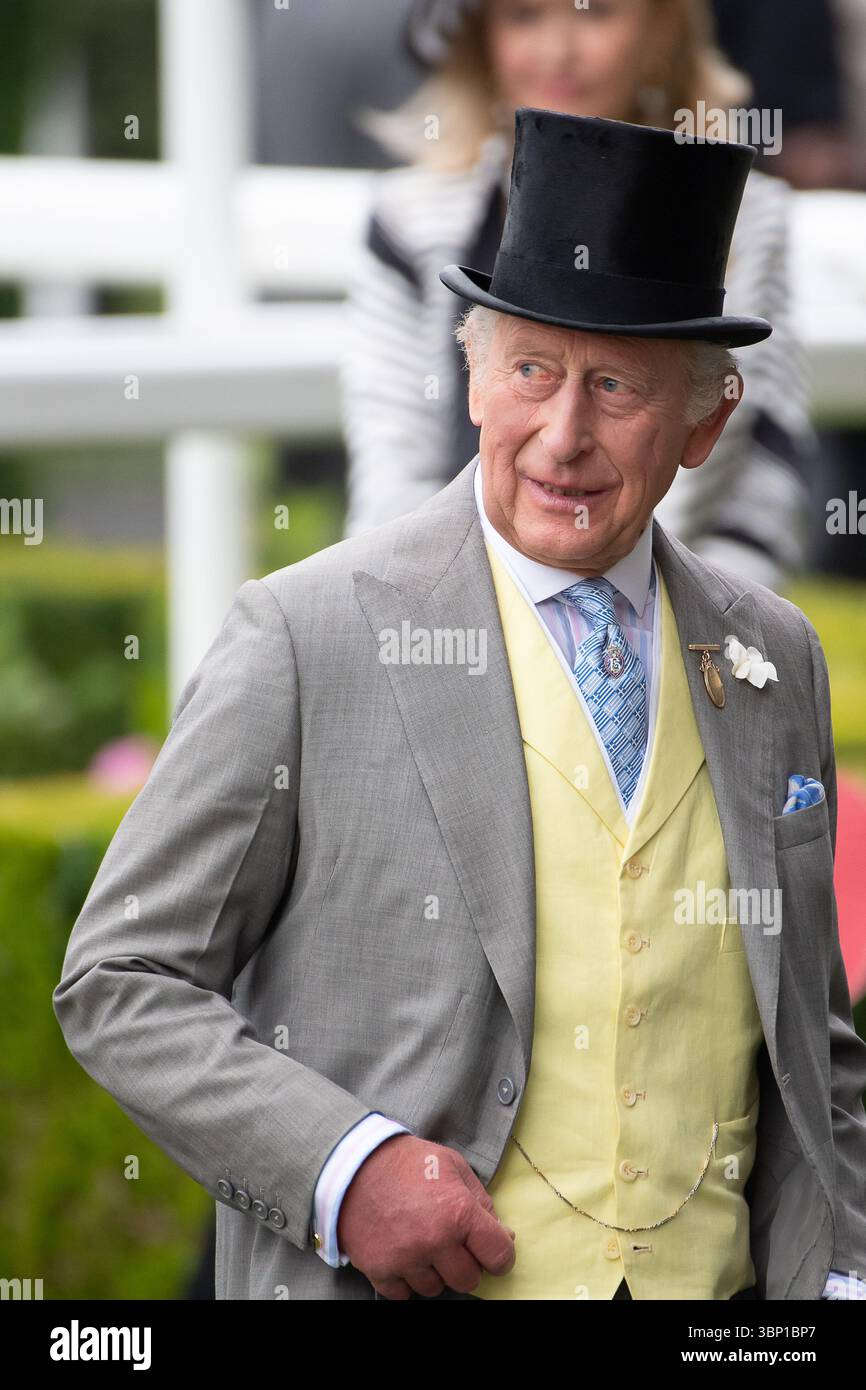 Ascot, UK. 21st June, 2025. King Charles III in the Parade Ring at ...