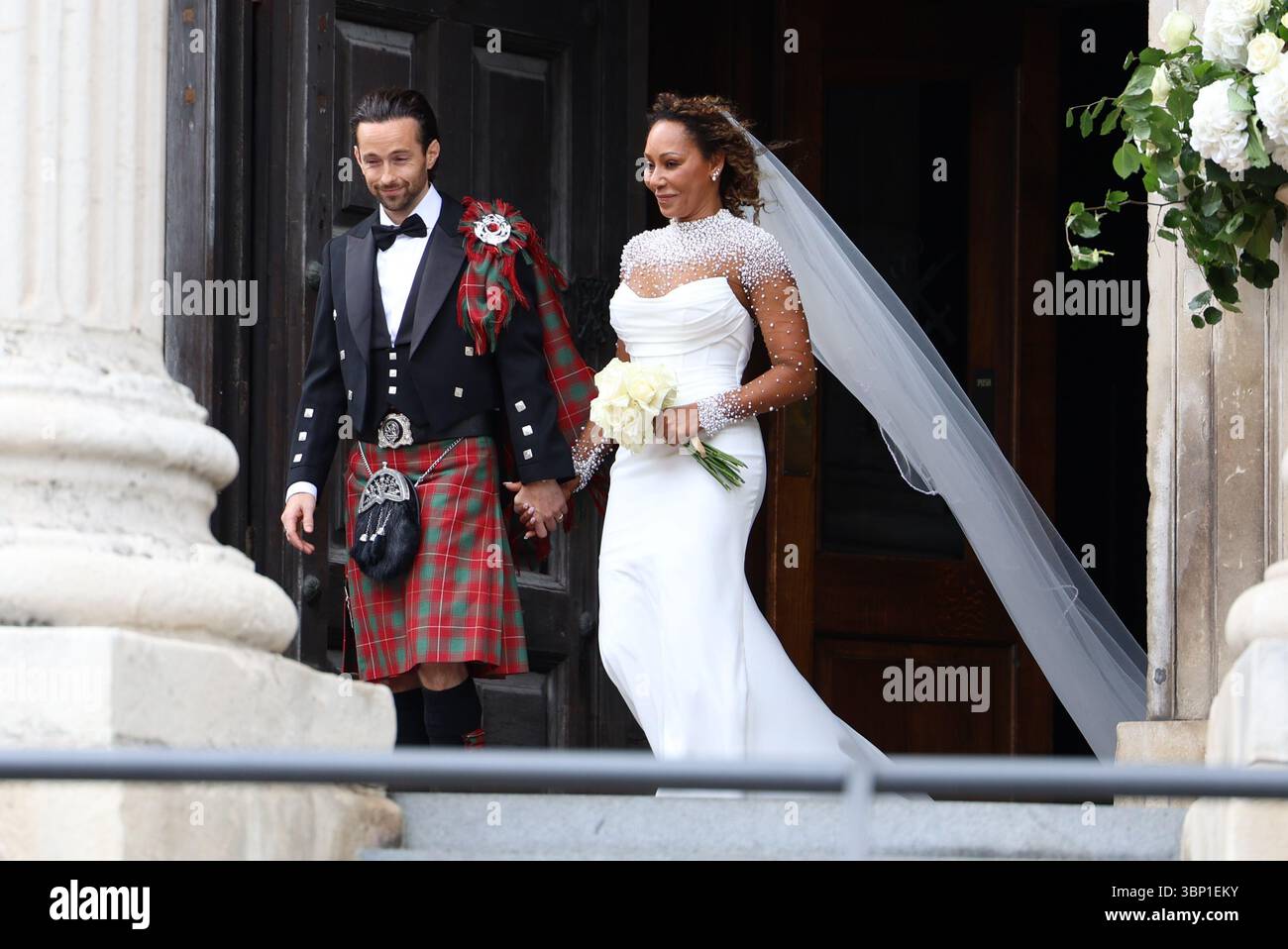 Spice Girl Melanie Brown, Mel B, and her husband hairdresser Rory ...