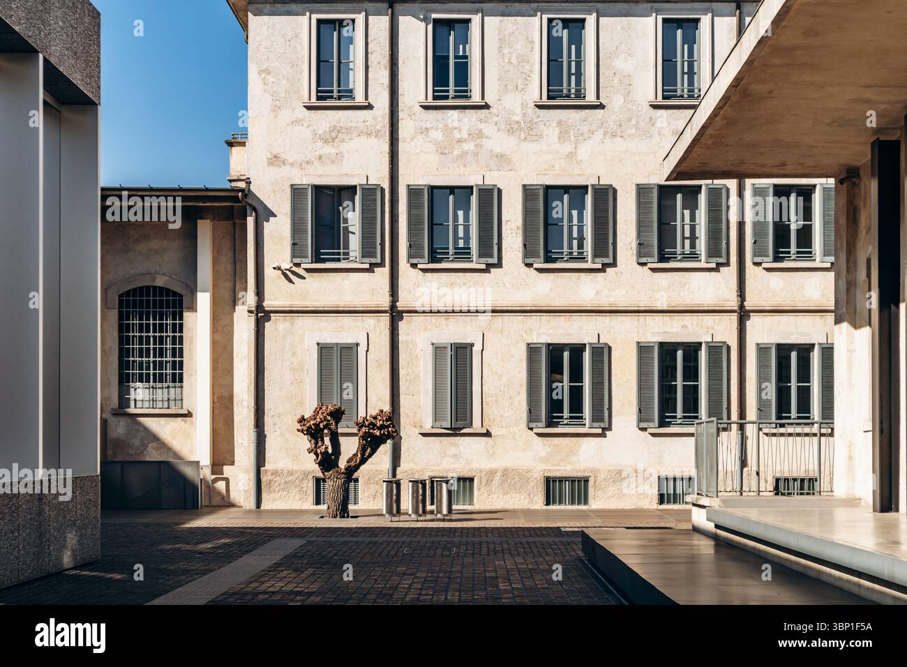 Milan, Italy - March 19, 2025: Modern courtyard of Fondazione Prada ...