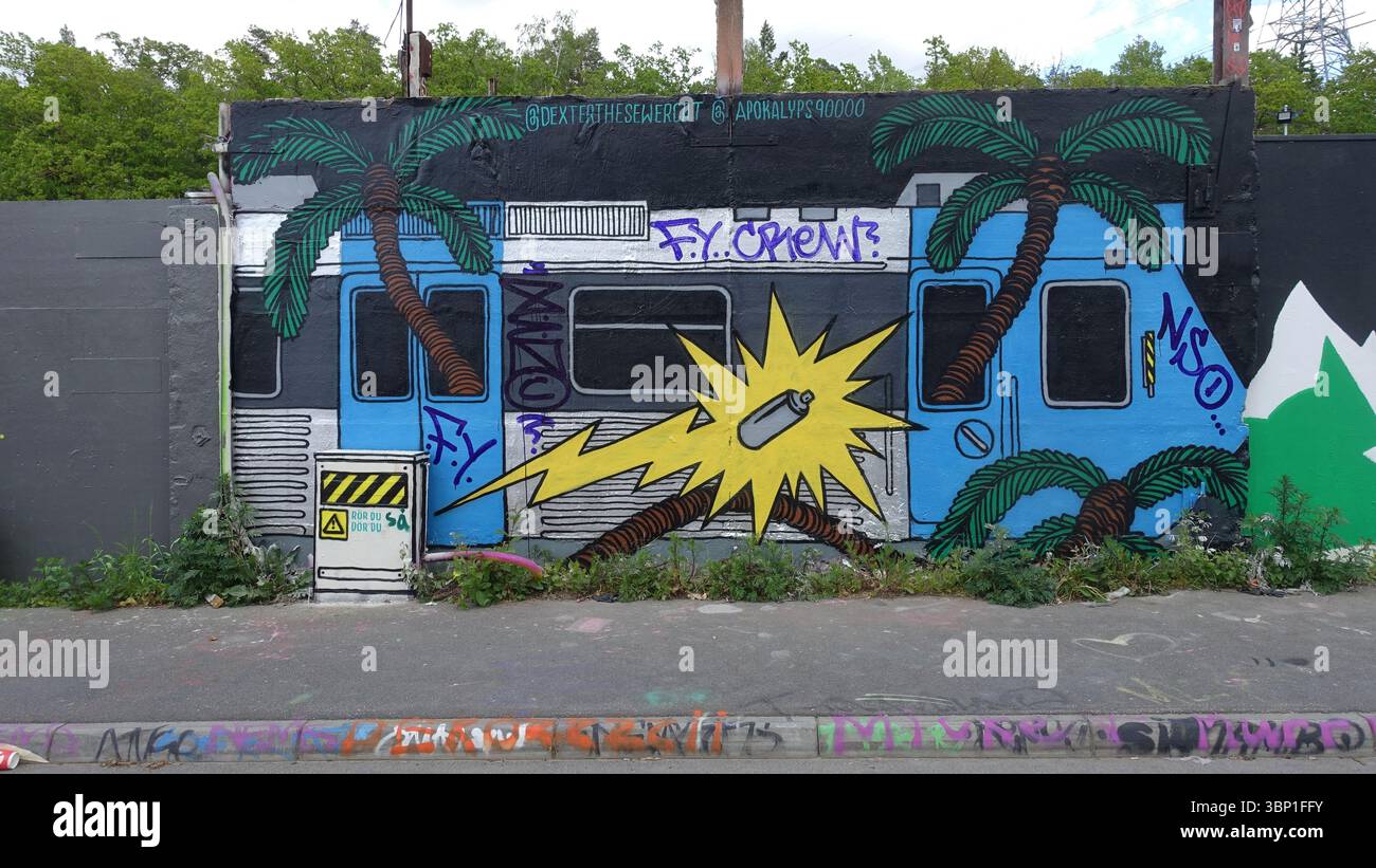 Stockholm, Sweden, June 3, 2025. Spring beast. Graffiti exhibition on ...