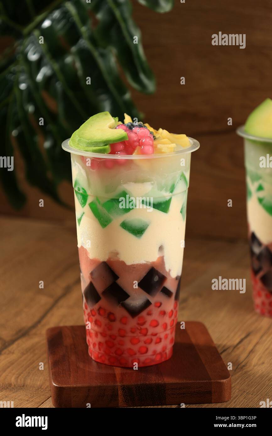 Es Teller Sultan in Plastic Cup, Indonesian Traditional Mix Fruit ...
