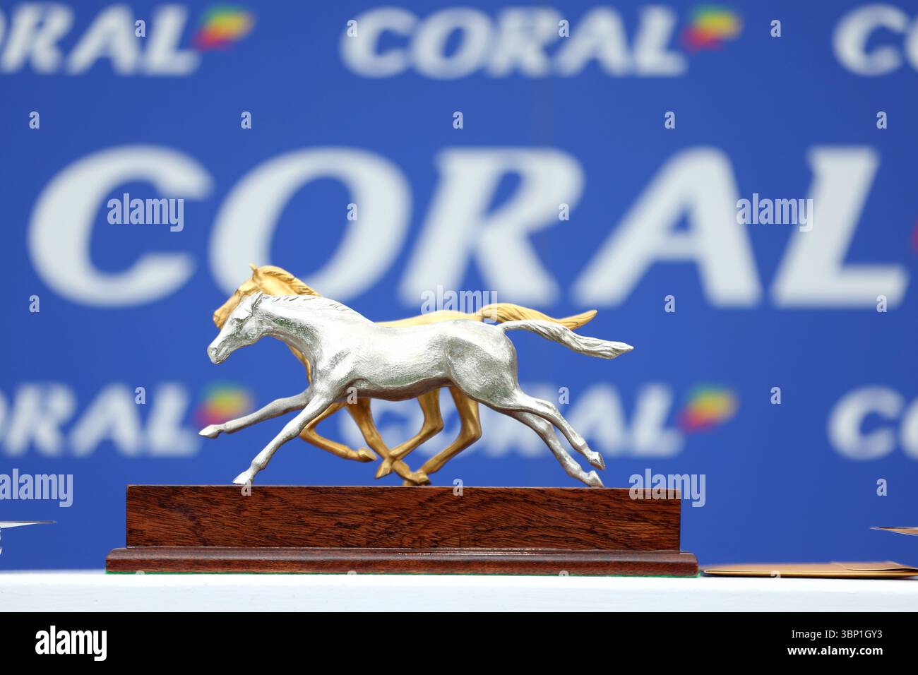 A general view of the Coral Eclipse trophy at Sandown Park Racecourse ...