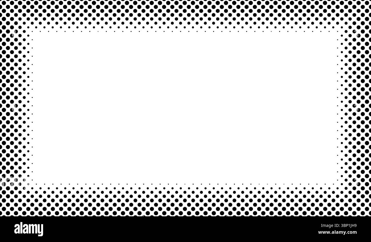 Edge frame. Halftone fade comic border. Pop art dot. Screentone fading ...