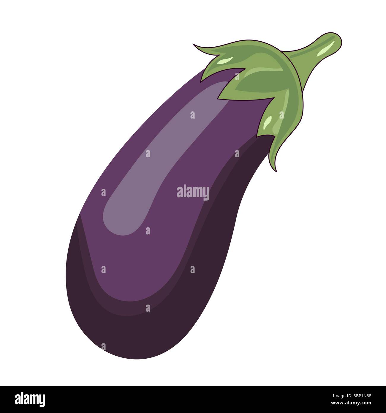 Fresh Eggplant Vector Illustration. A clean, colorful vector ...