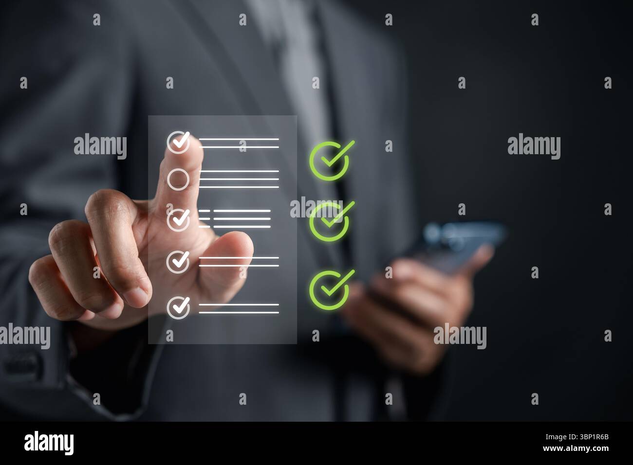 Checklist form with check marks, digital feedback survey, customer ...