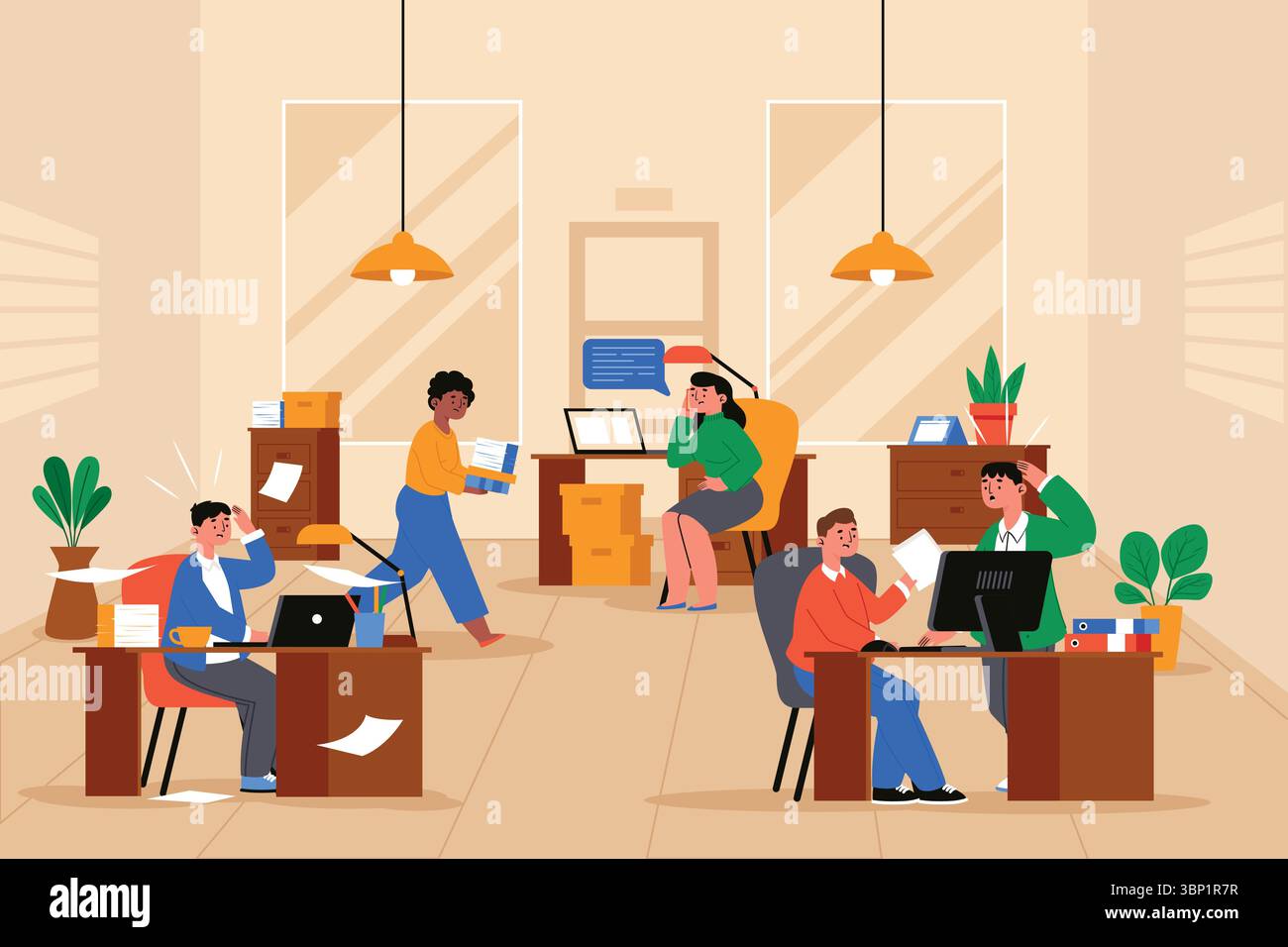 Coworkers talking work Stock Vector Images - Alamy