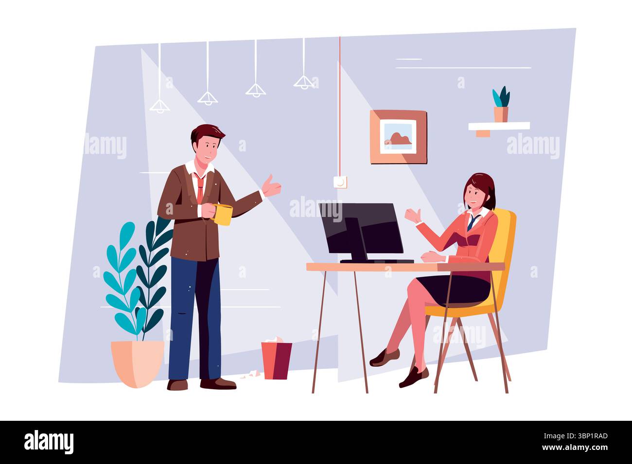 Working space flat Stock Vector Images - Alamy