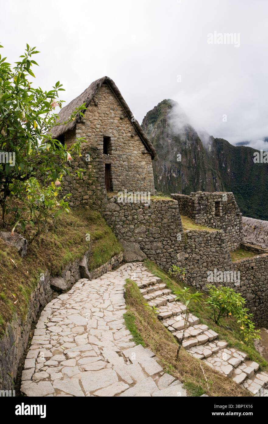 The guard house, or caretaker’s hut, is a restored stone building with ...