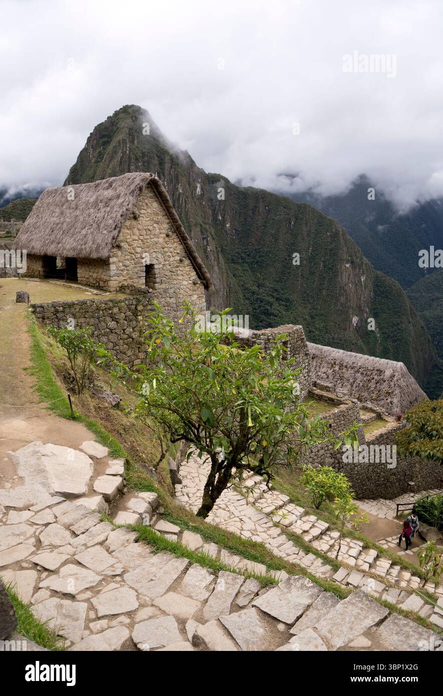 The guard house, or caretaker’s hut, is a restored stone building with ...