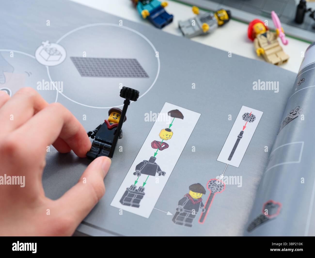 Tambov, Russian Federation - June 28, 2025 Person holding a built Lego ...