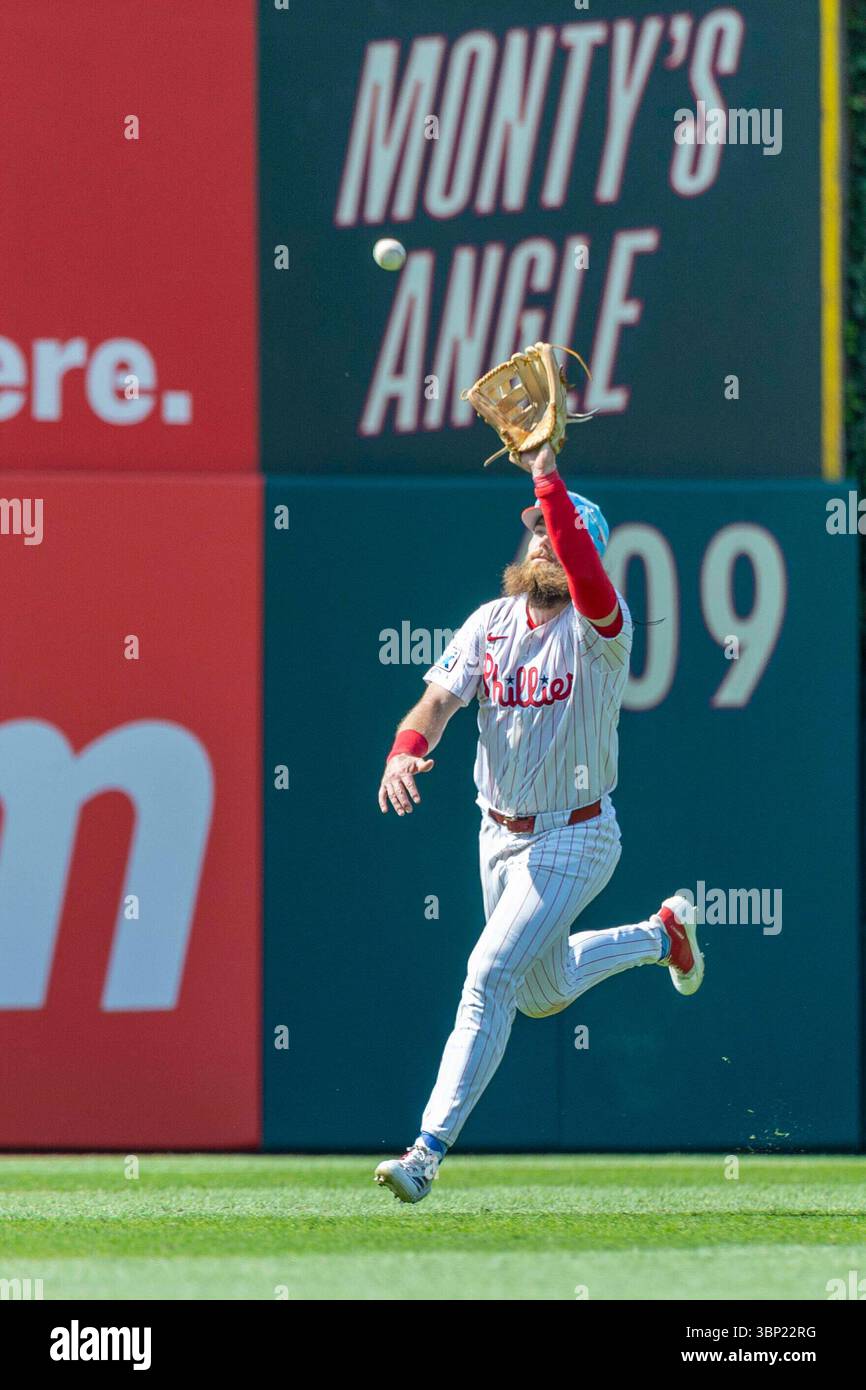 Philadelphia Phillies center fielder Brandon Marsh in action during a ...