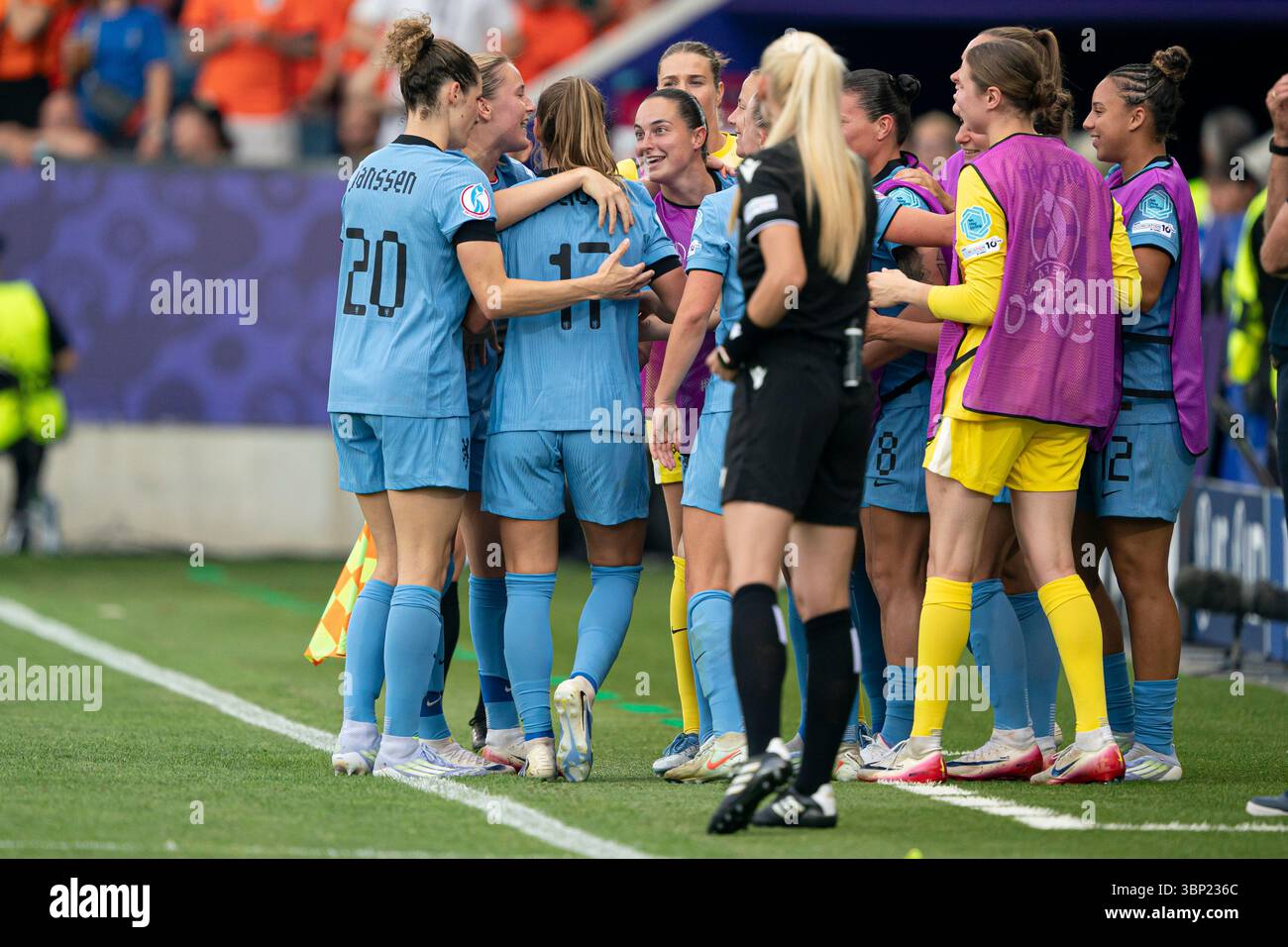 Lucerne, Switzerland, July 5th 2025 Players of Netherlands celebrating ...