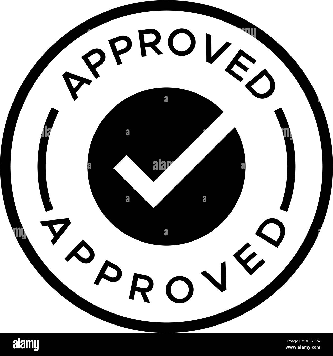Approved Stamp Icon – Circular Seal with Checkmark Symbol – Approved ...